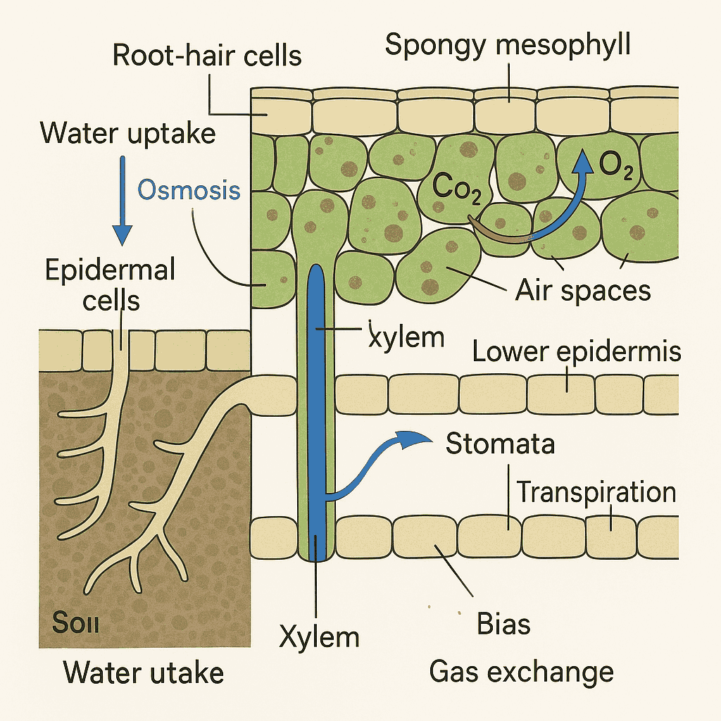 Root-hair cells: Specialized plant cells that absorb water and minerals ...